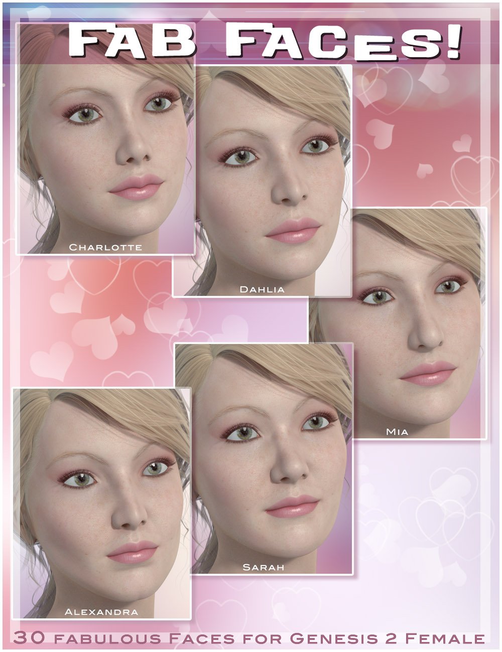 Fab Faces for Genesis 2 Female(s) | Daz 3D