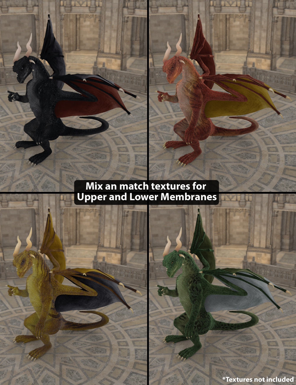 DAZ Dragon 3 Wing Membrane Expansion | Daz 3D