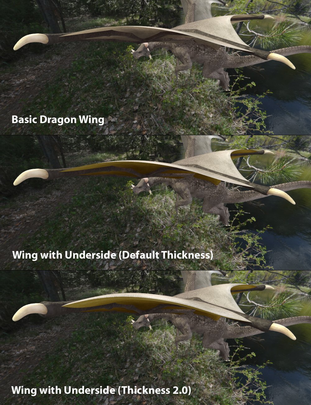 DAZ Dragon 3 Wing Membrane Expansion | Daz 3D