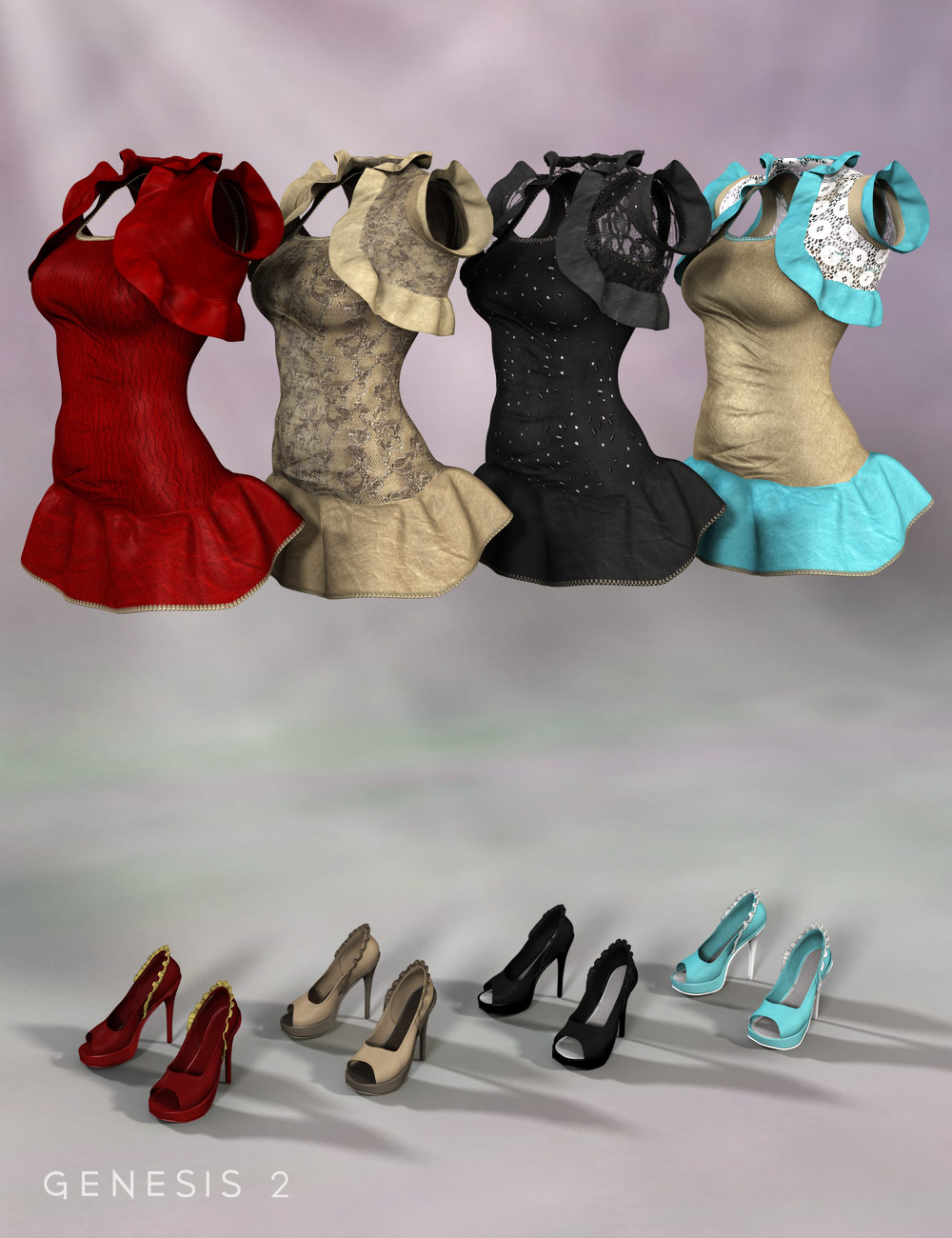 Fan Service Outfit Textures | Daz 3D