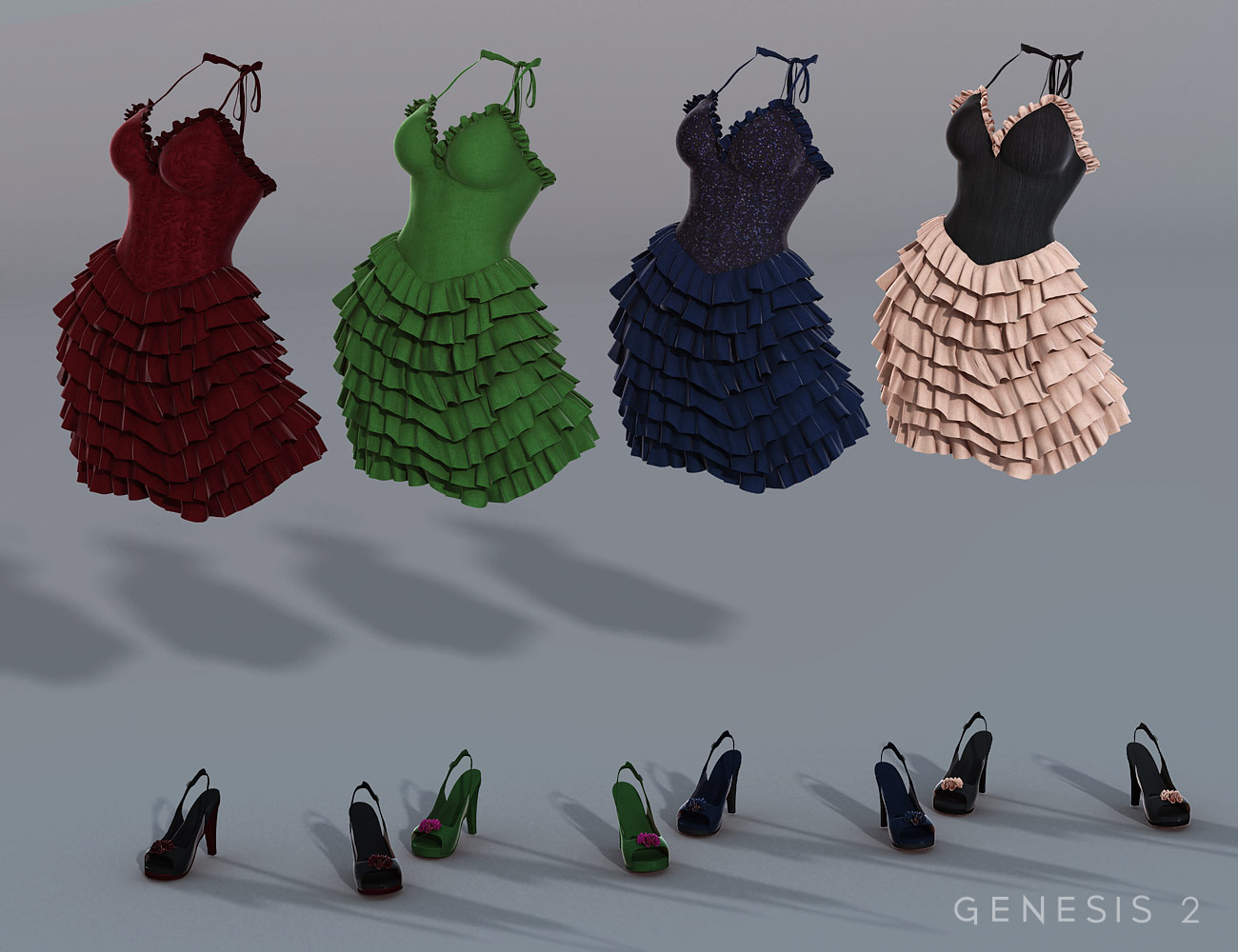 Jazzy Ruffles Textures | Daz 3D