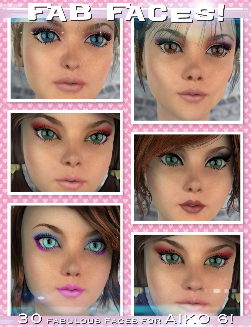 Fab Faces for Aiko 6 | Daz 3D