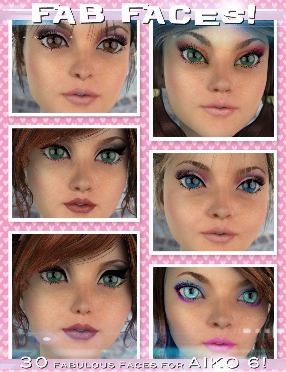 Fab Faces for Aiko 6 | Daz 3D