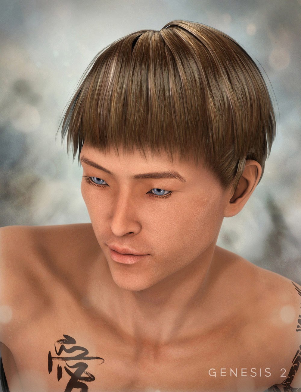 Sai Fon Hair for Genesis 2 Male(s) | Daz 3D
