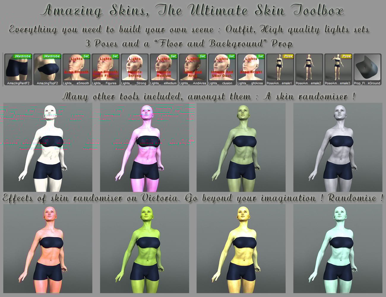 Amazing Skins For Genesis 2 Bundle | Daz 3D