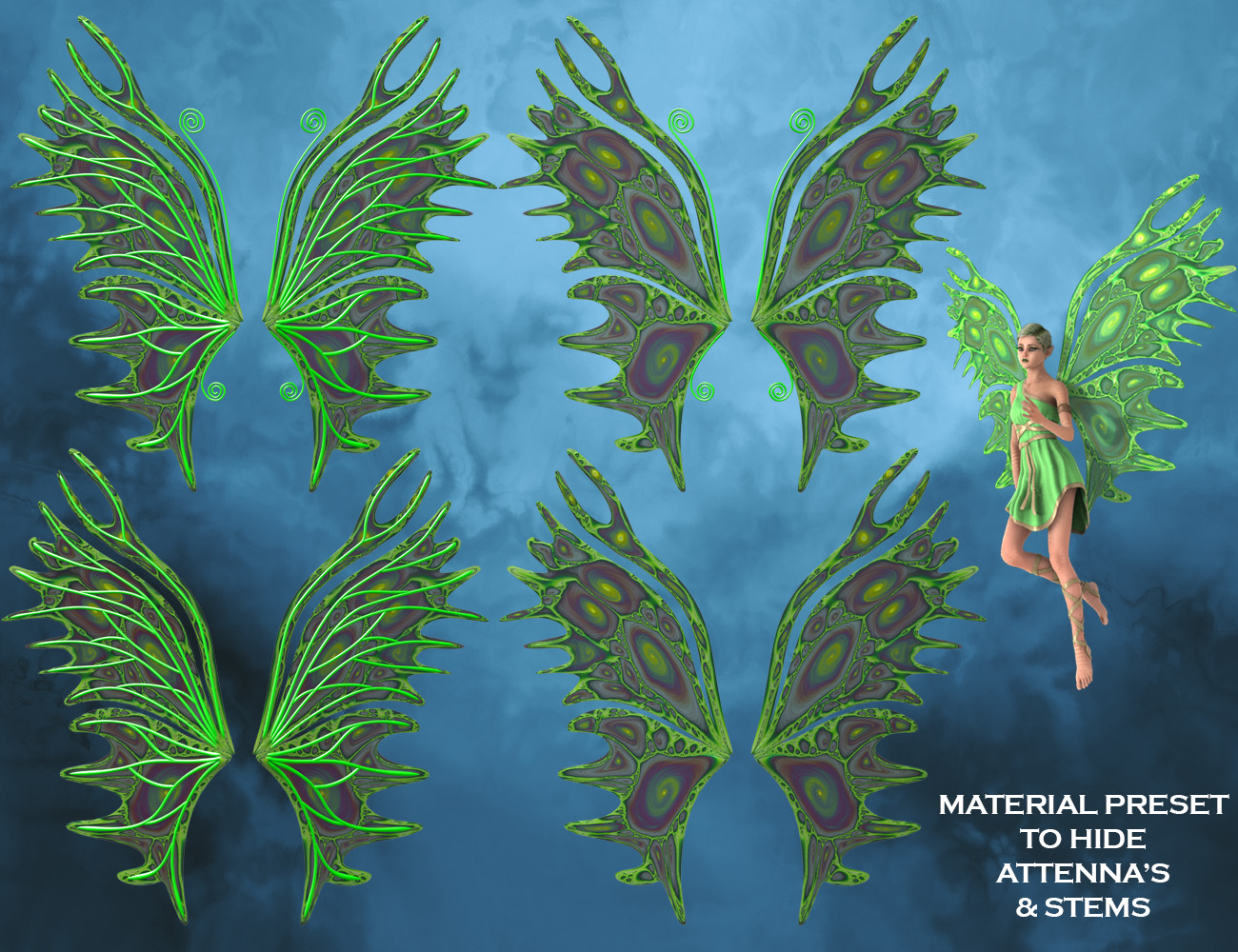 Fractal Fairy Wings | Daz 3D