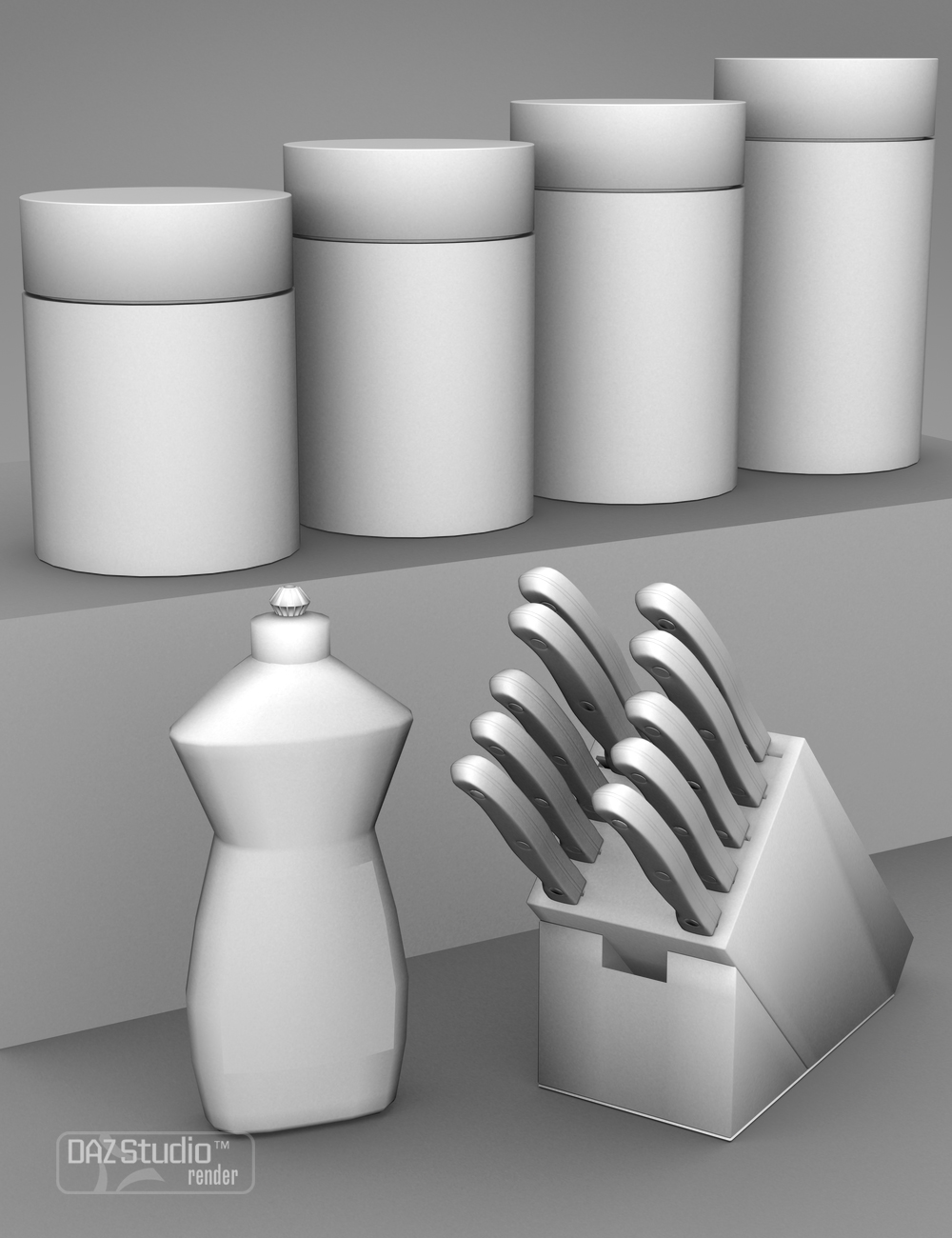 Collective3d Kitchen Counter Stuff | Daz 3D