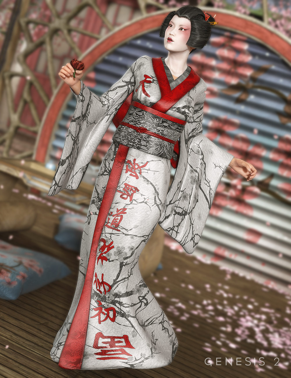 Peony Kimono Textures | Daz 3D