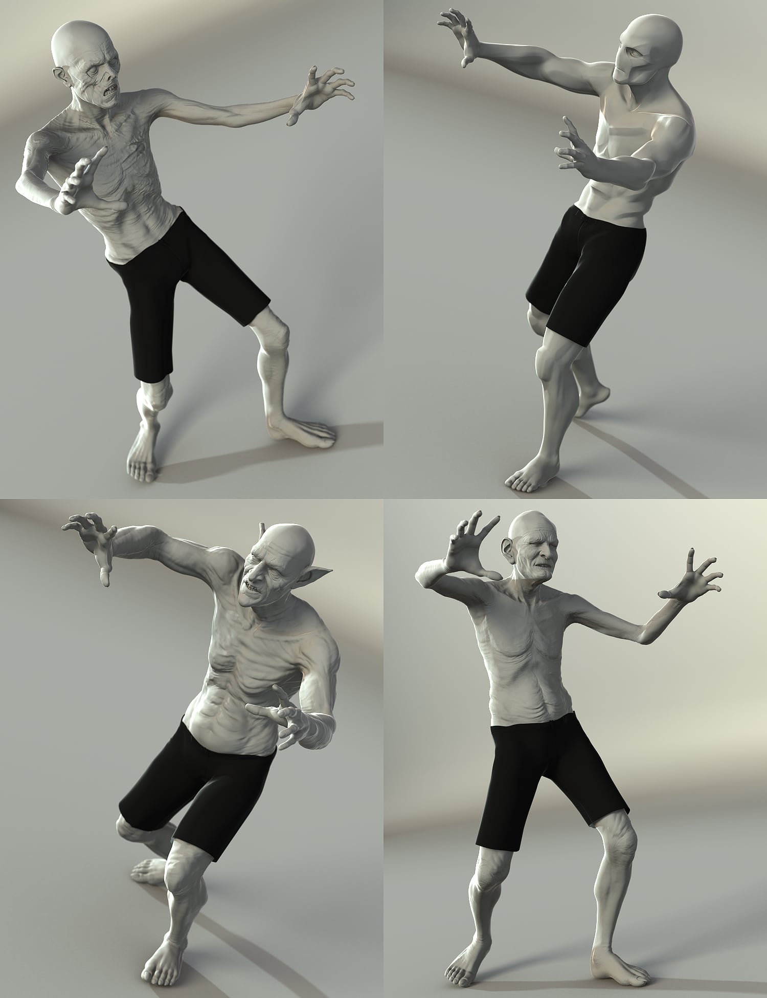 Ghoul Poses for Creature Creator Genesis 2 | Daz 3D