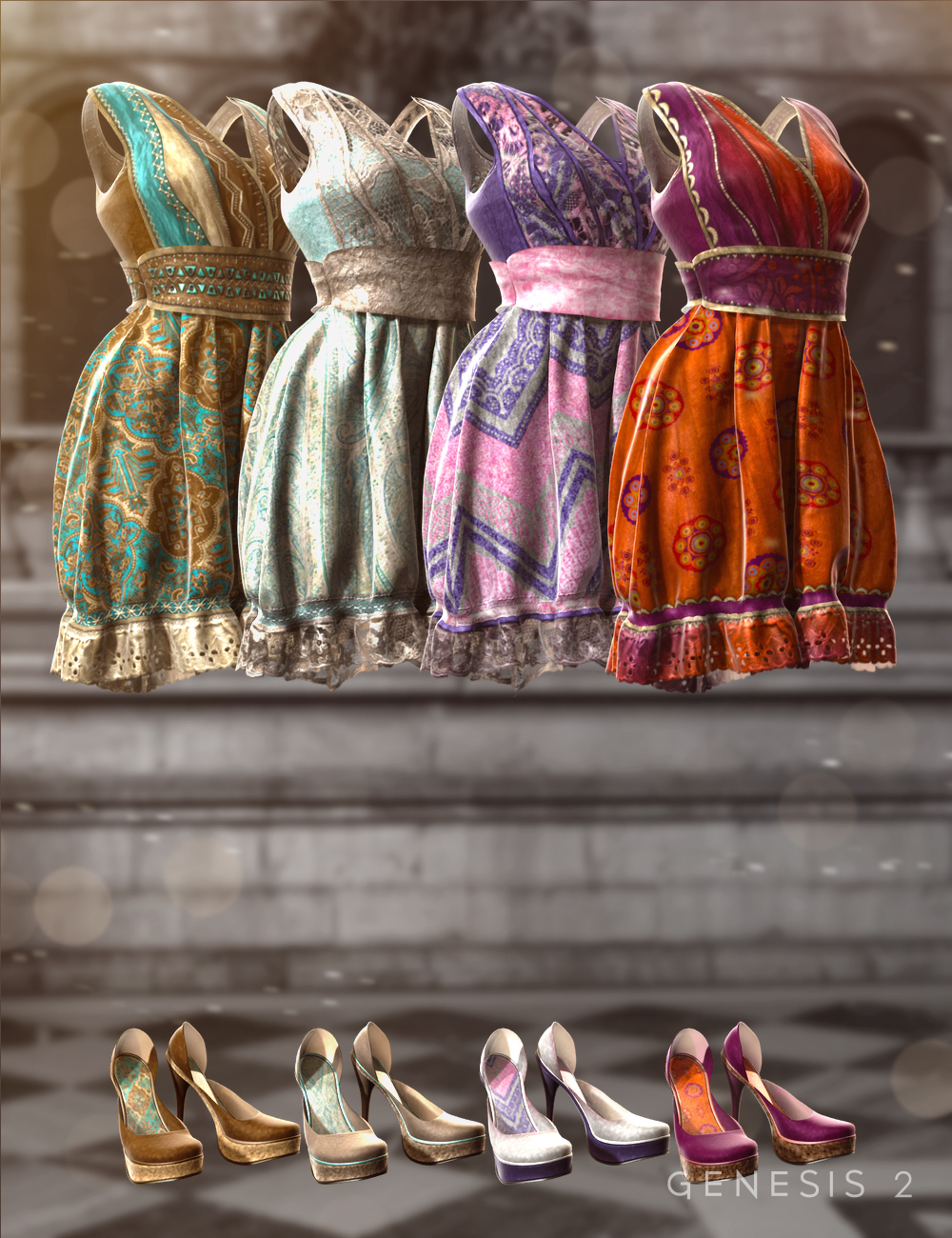 Southern Summer Dress Textures | Daz 3D