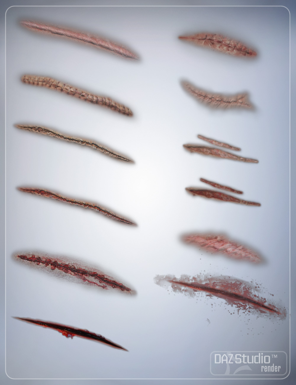 Body Scars Decals for Genesis 2 | Daz 3D