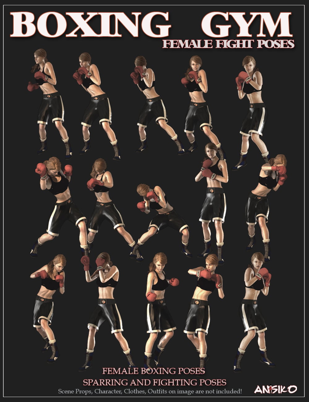 Boxing Gym Bundle Fight Poses | Daz 3D