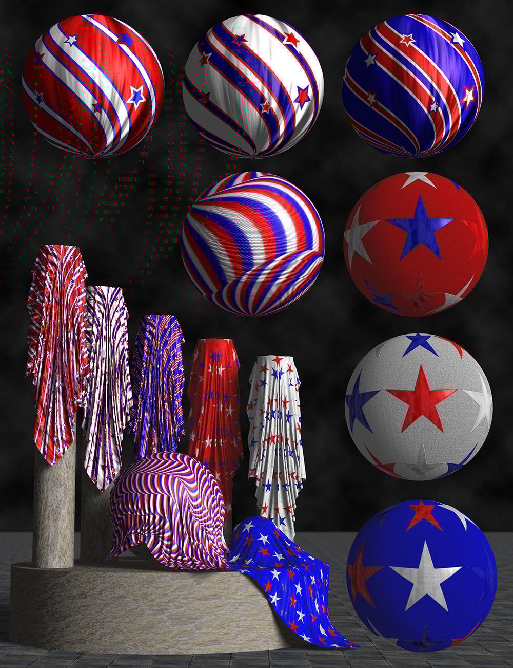 Perfectly Patriotic Cloth Shaders for DAZ Studio | Daz 3D
