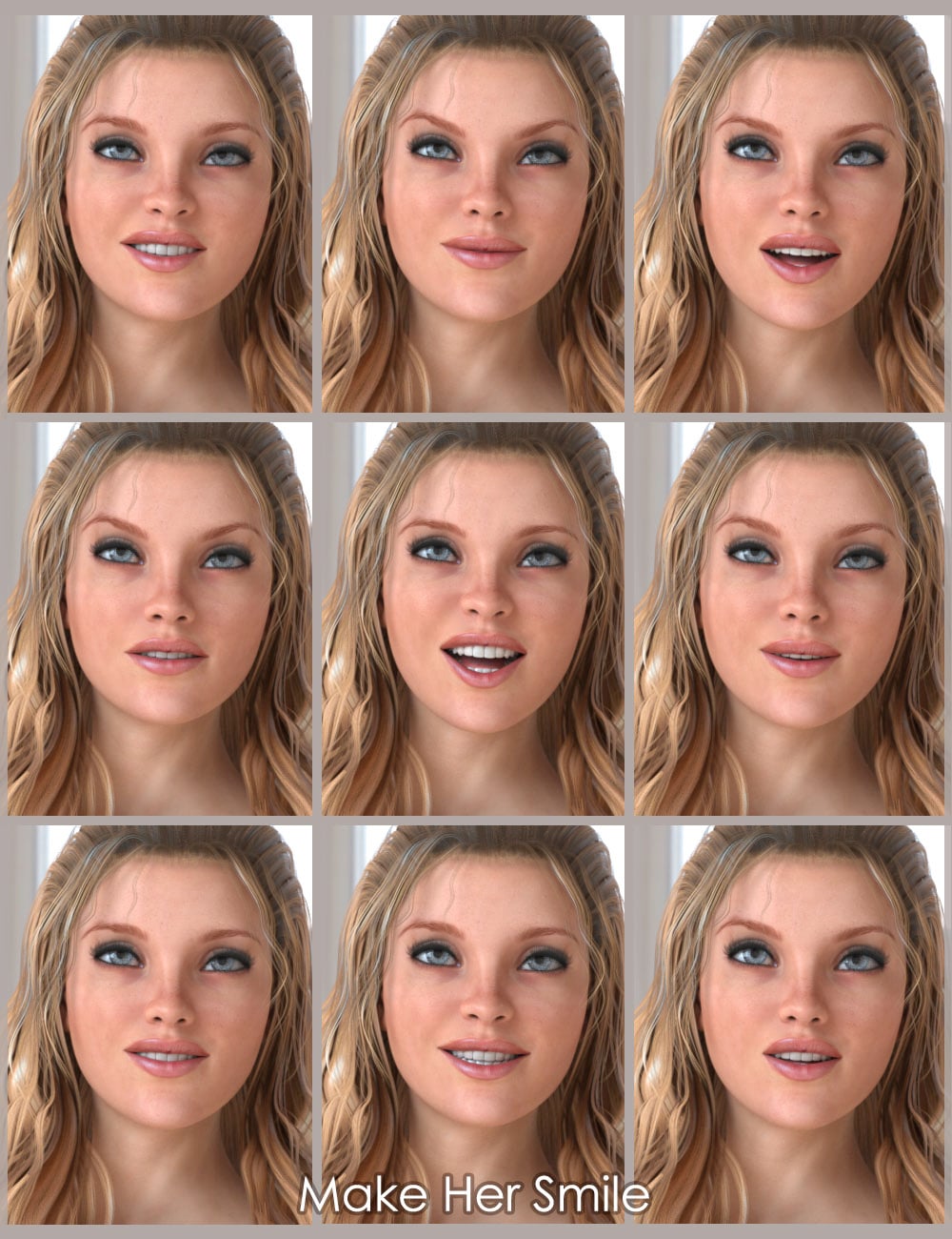 Make Her Smile Expressions for Genesis 2 Female(s) | Daz 3D