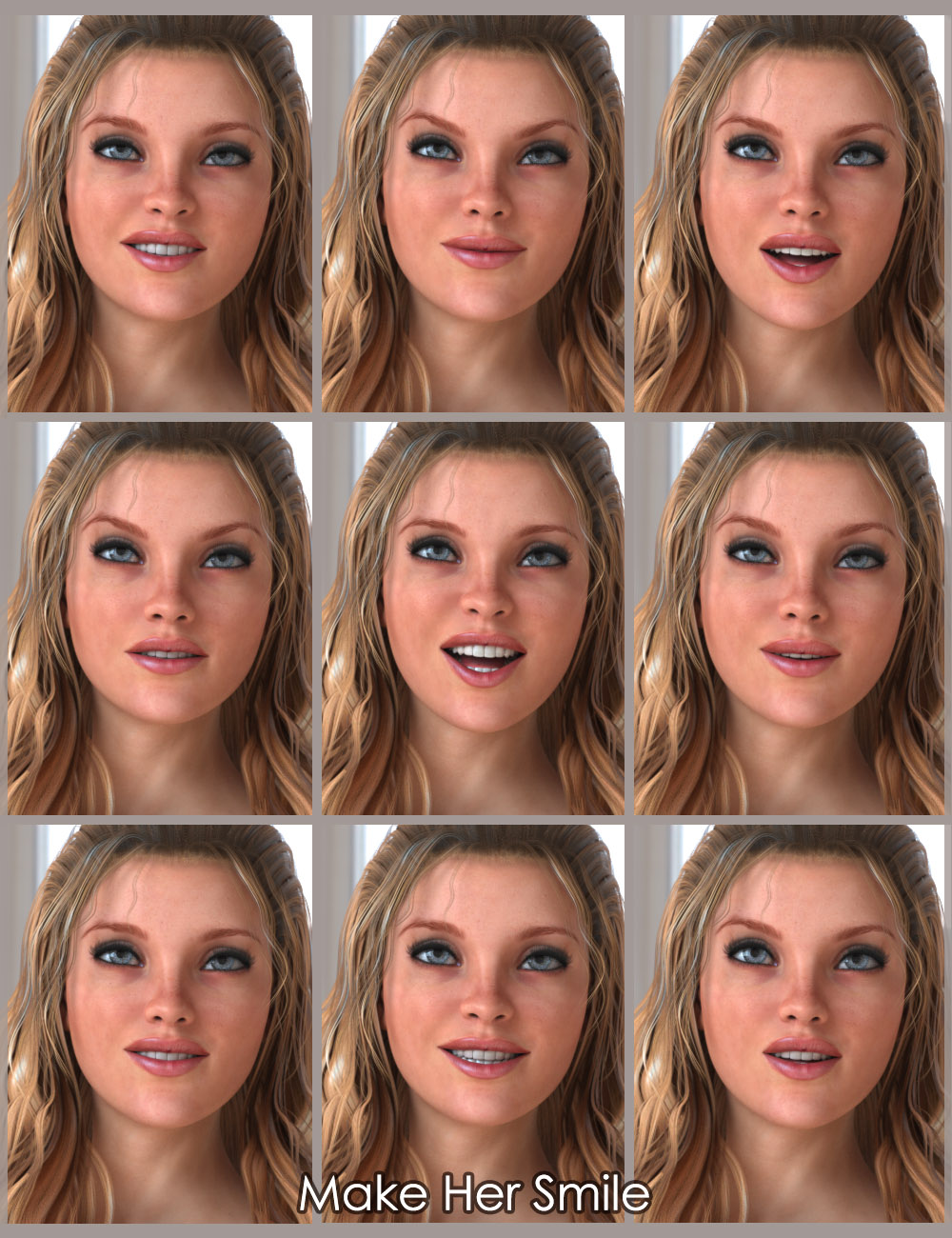 Make Her Smile Expressions for Genesis 2 Female(s) | Daz 3D