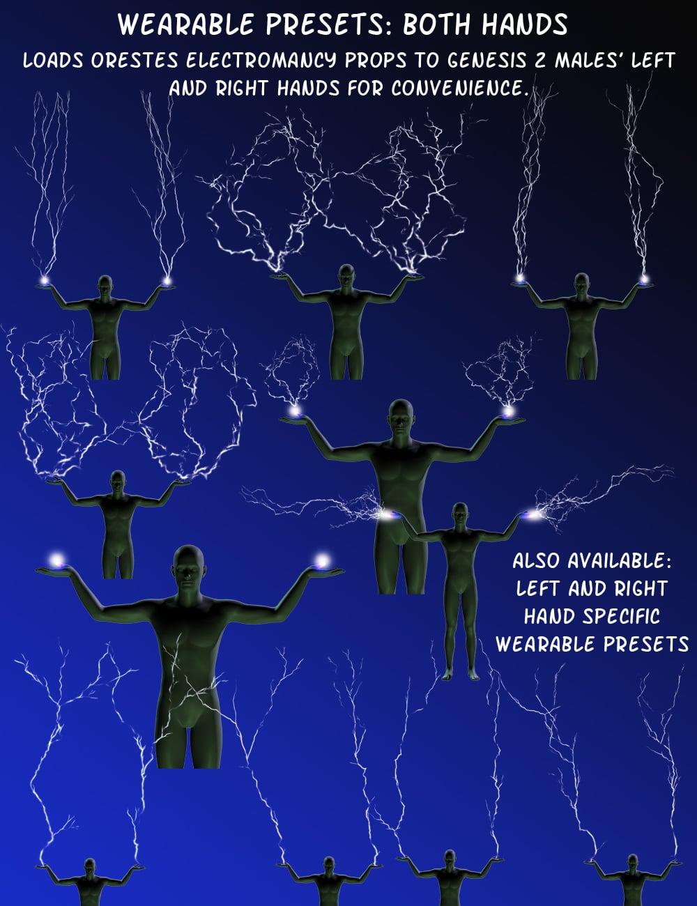 Electromancy Power Poses for Genesis 2 Male(s) | Daz 3D