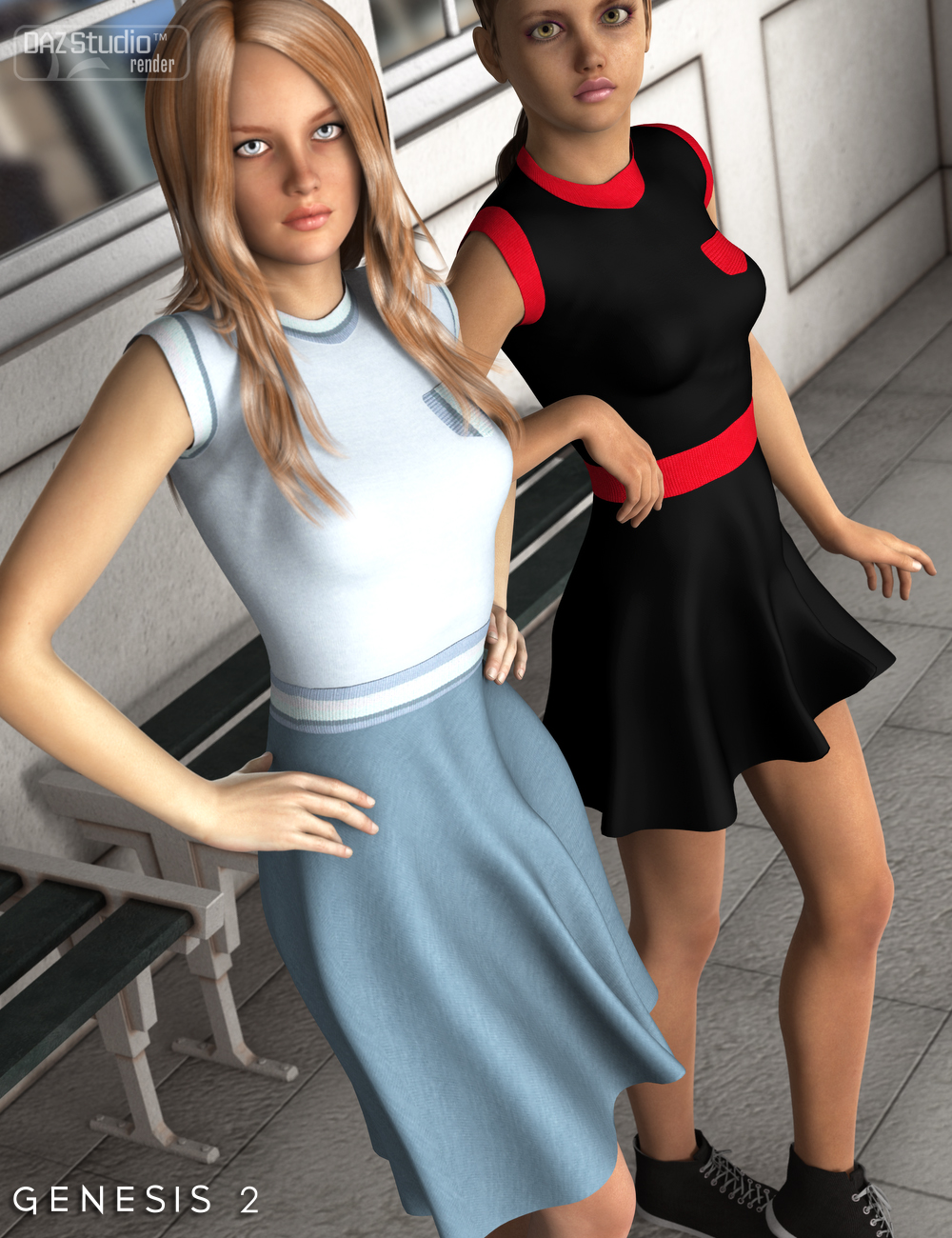 Skater Dress for Genesis 2 Female(s) | Daz 3D
