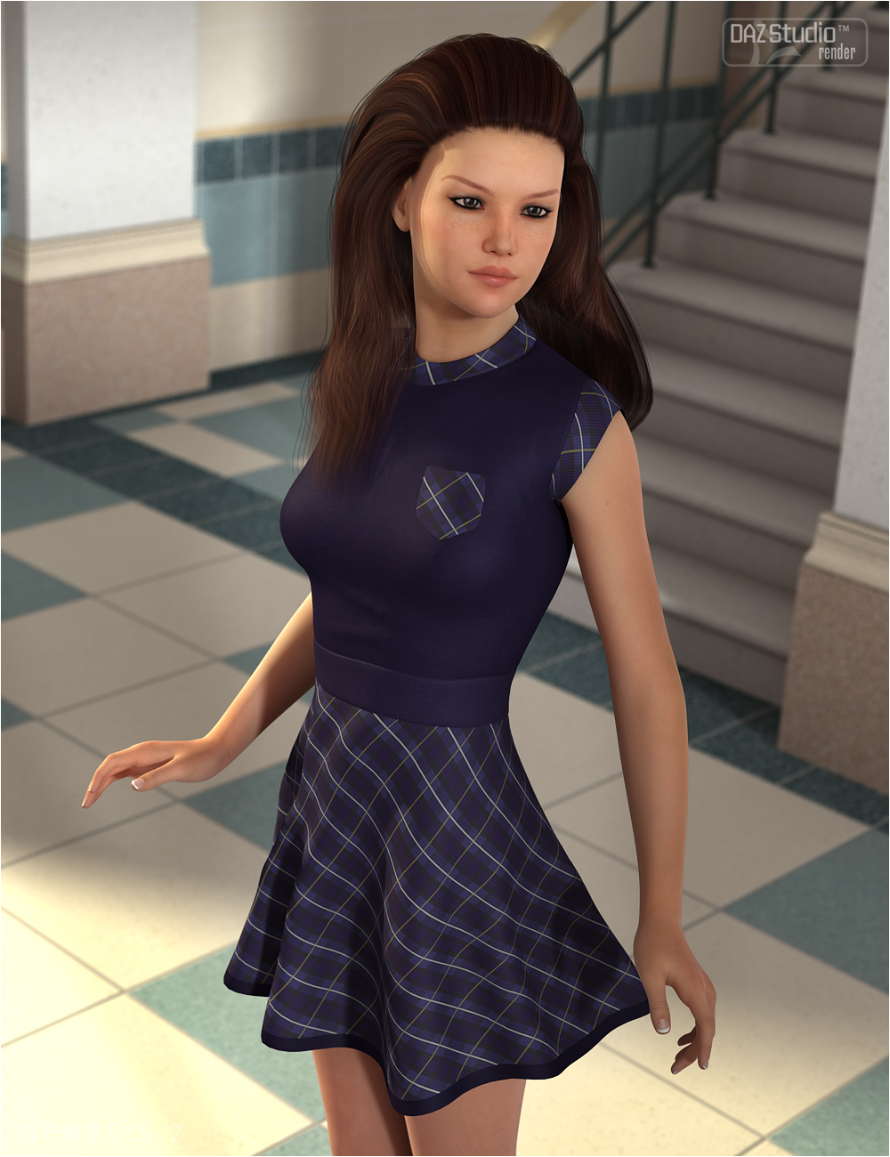 School Textures for Skater Dress | Daz 3D