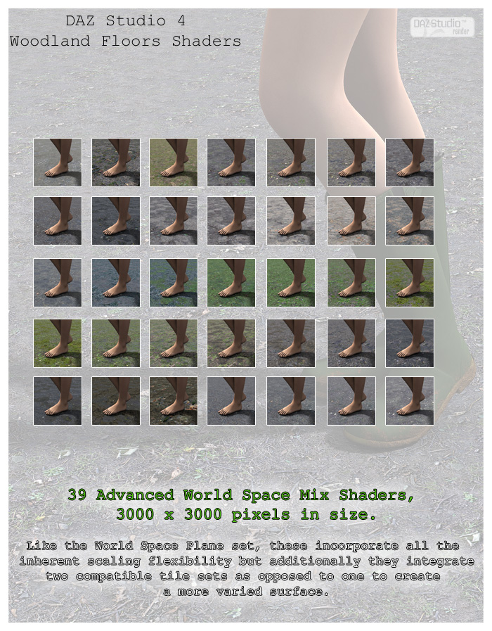 Woodland Floors DAZ Studio Shaders | Daz 3D