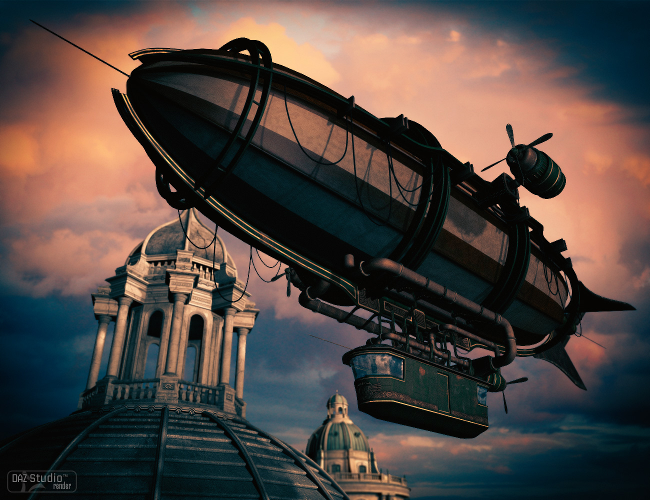Spirit of Punk Airship Aged | Daz 3D