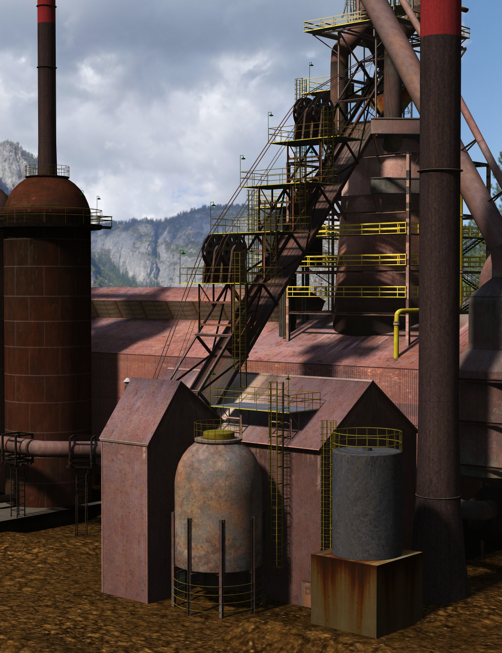 Steel Town Blast Furnace | Daz 3D