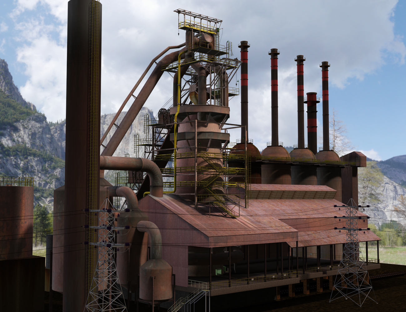 Steel Town Blast Furnace | Daz 3D