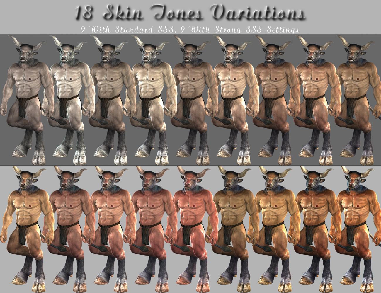 Amazing Skins For The Minotaur 6 HD | Daz 3D