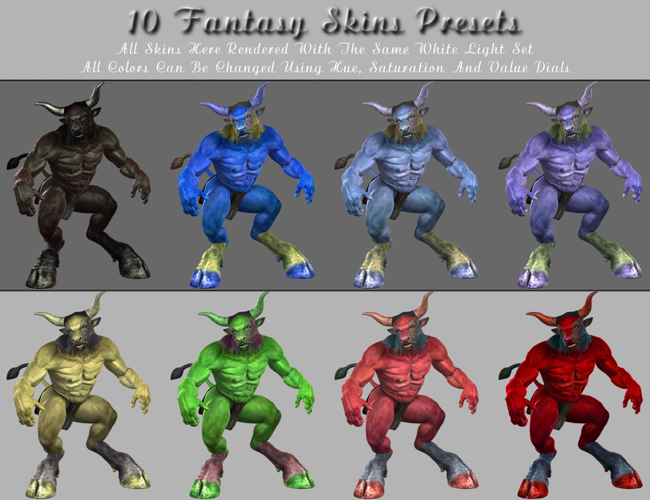 Amazing Skins For The Minotaur 6 HD | Daz 3D