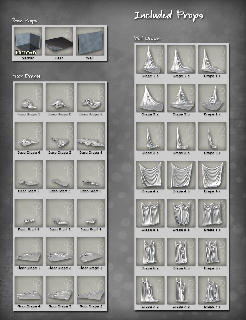 Studio Drapes-Base Pack | Daz 3D