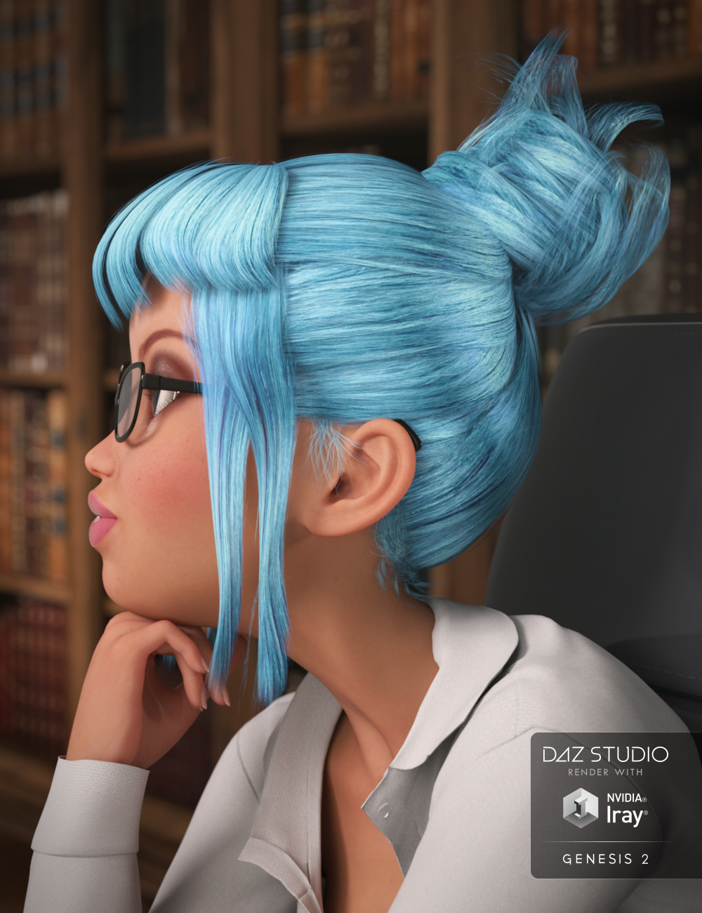 Librarian Pinup Updo | Daz 3D