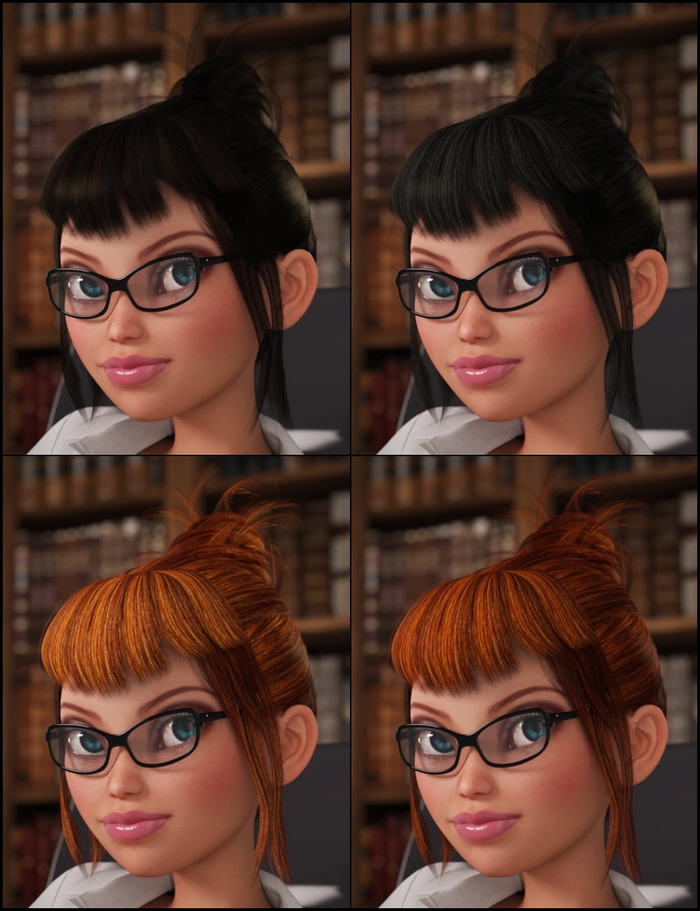 Librarian Pinup Updo | Daz 3D