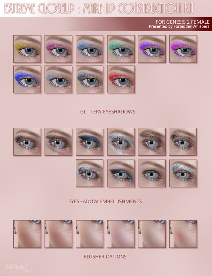 Extreme Closeup: Makeup for Genesis 2 Female(s) | Daz 3D