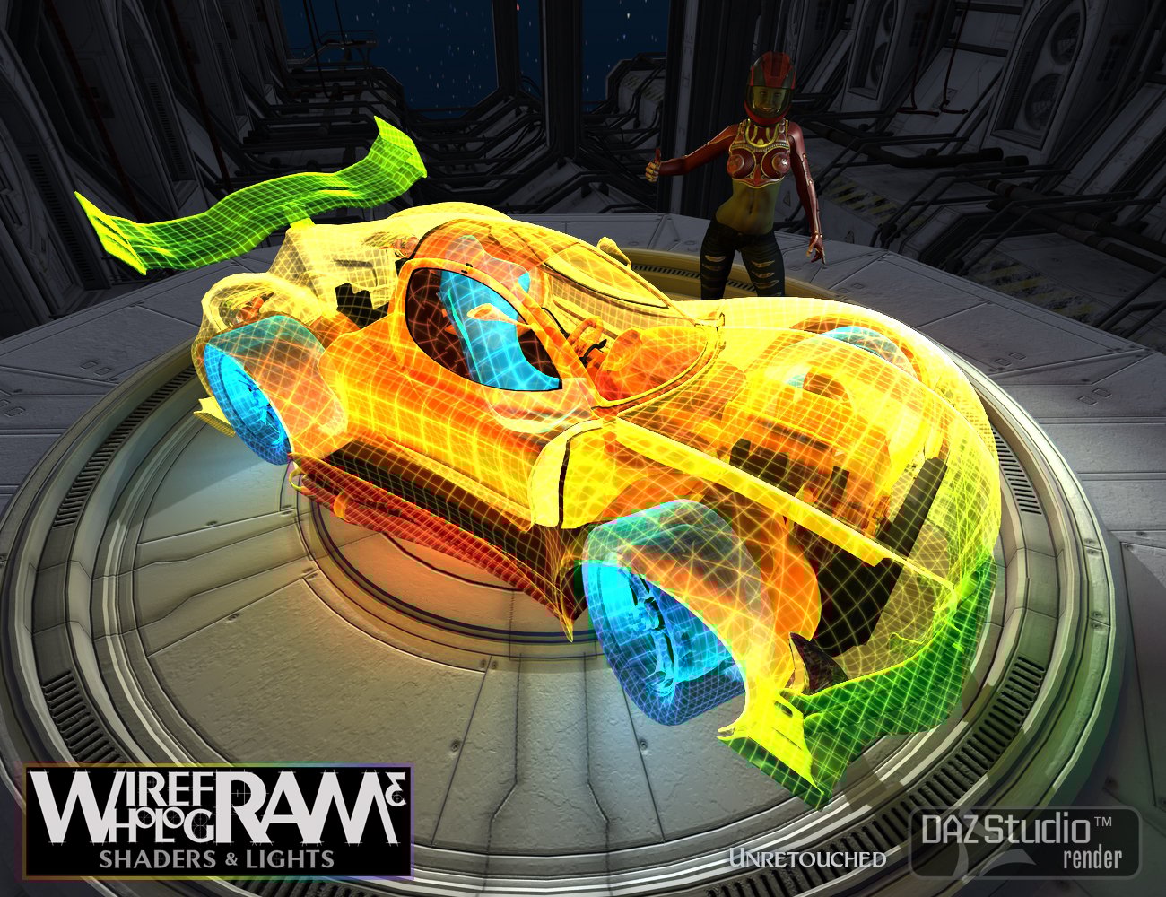 Wireframe and Hologram Shaders | Daz 3D