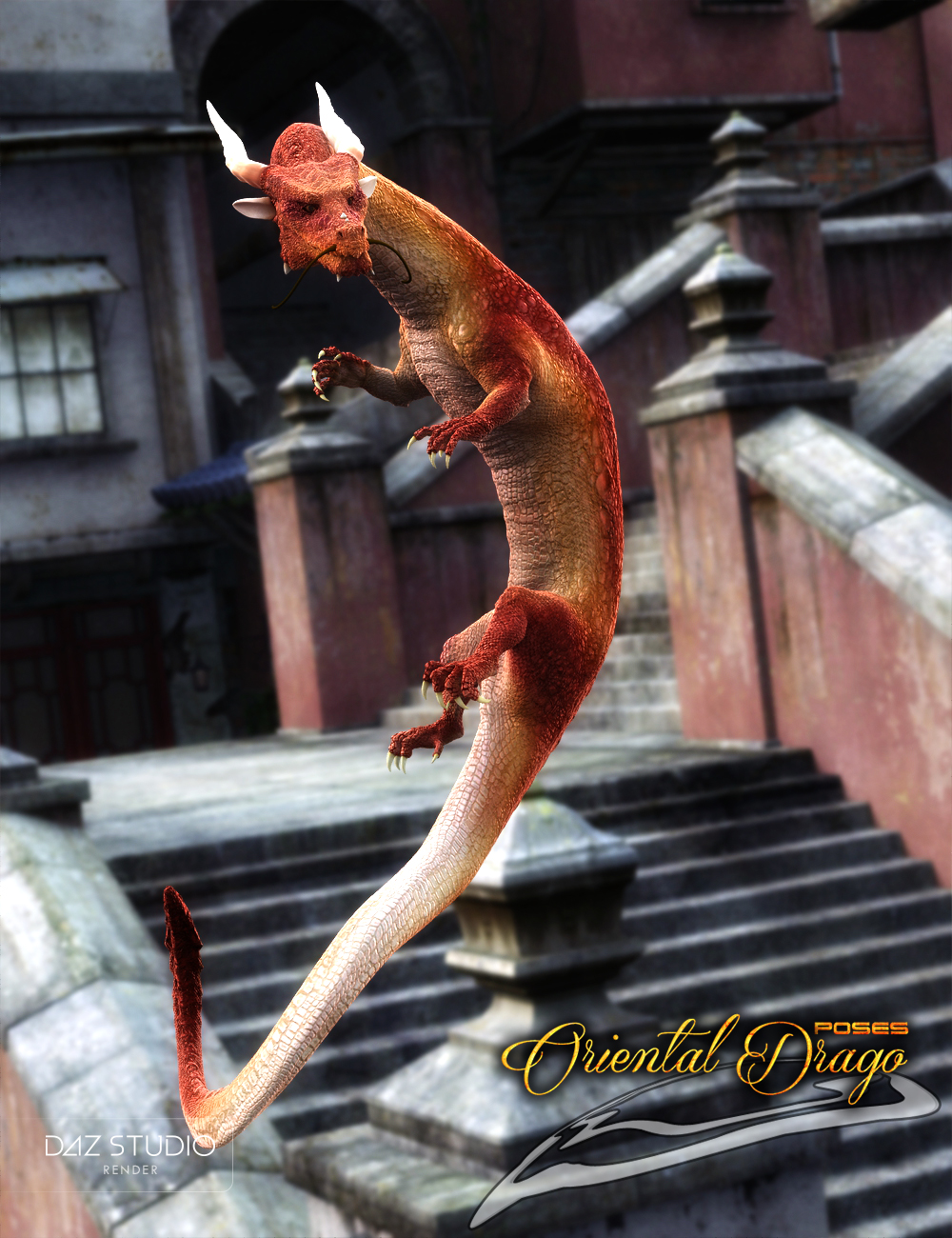 Oriental Dragon and DAZ Dragon 3 Poses | Daz 3D