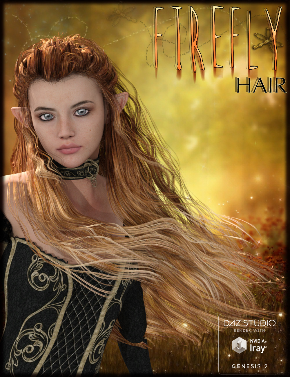 FireFly Hair for Genesis 2 Female(s) and V4 | Daz 3D
