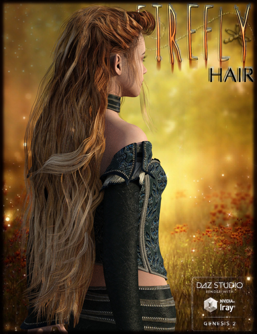 FireFly Hair for Genesis 2 Female(s) and V4 | Daz 3D