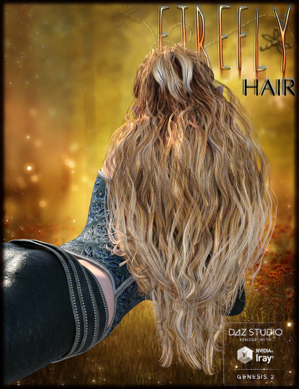 FireFly Hair for Genesis 2 Female(s) and V4 | Daz 3D