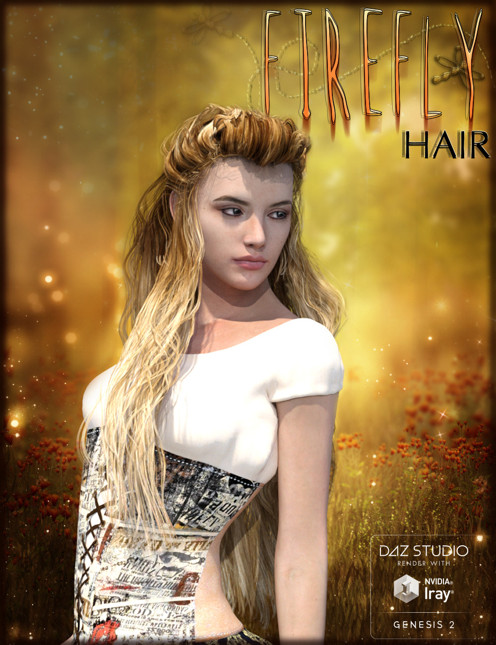 FireFly Hair for Genesis 2 Female(s) and V4 | Daz 3D