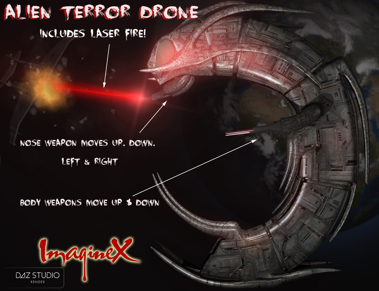 SciFi Alien Terror Drone | Daz 3D