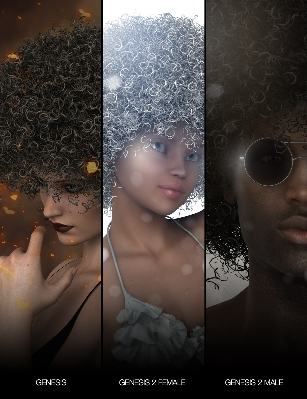 Big Afro Hair for Genesis and Genesis 2 | Daz 3D
