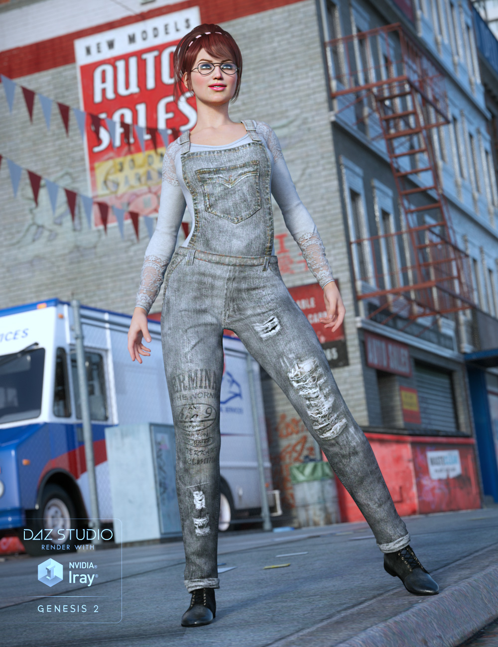 Mod II for Casual Wear Overalls | Daz 3D