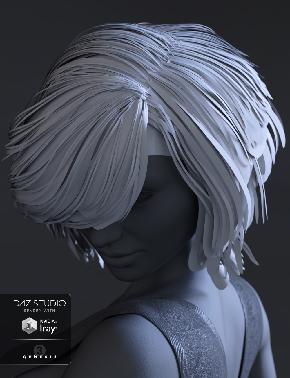 Brady Hair for Genesis 3 Female(s) | Daz 3D