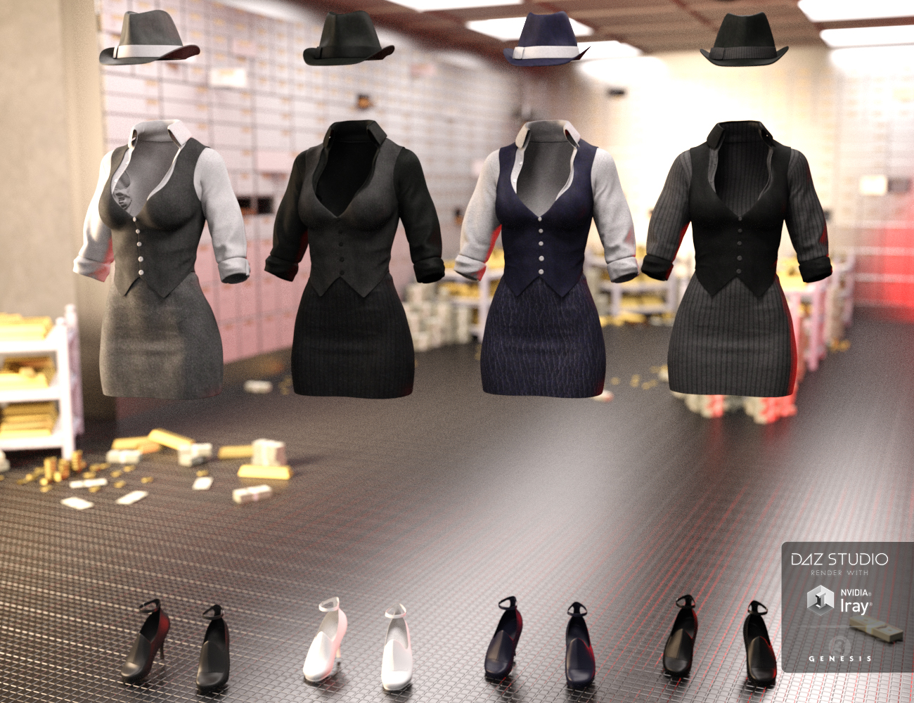 Gangster Outfit Textures | Daz 3D