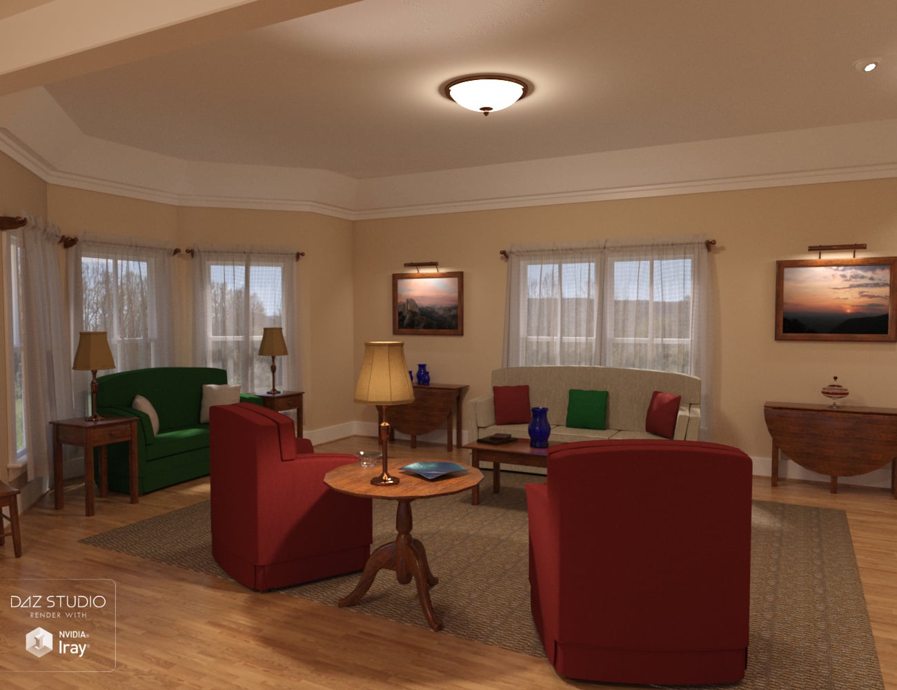 Simple Living - Living Room | Daz 3D