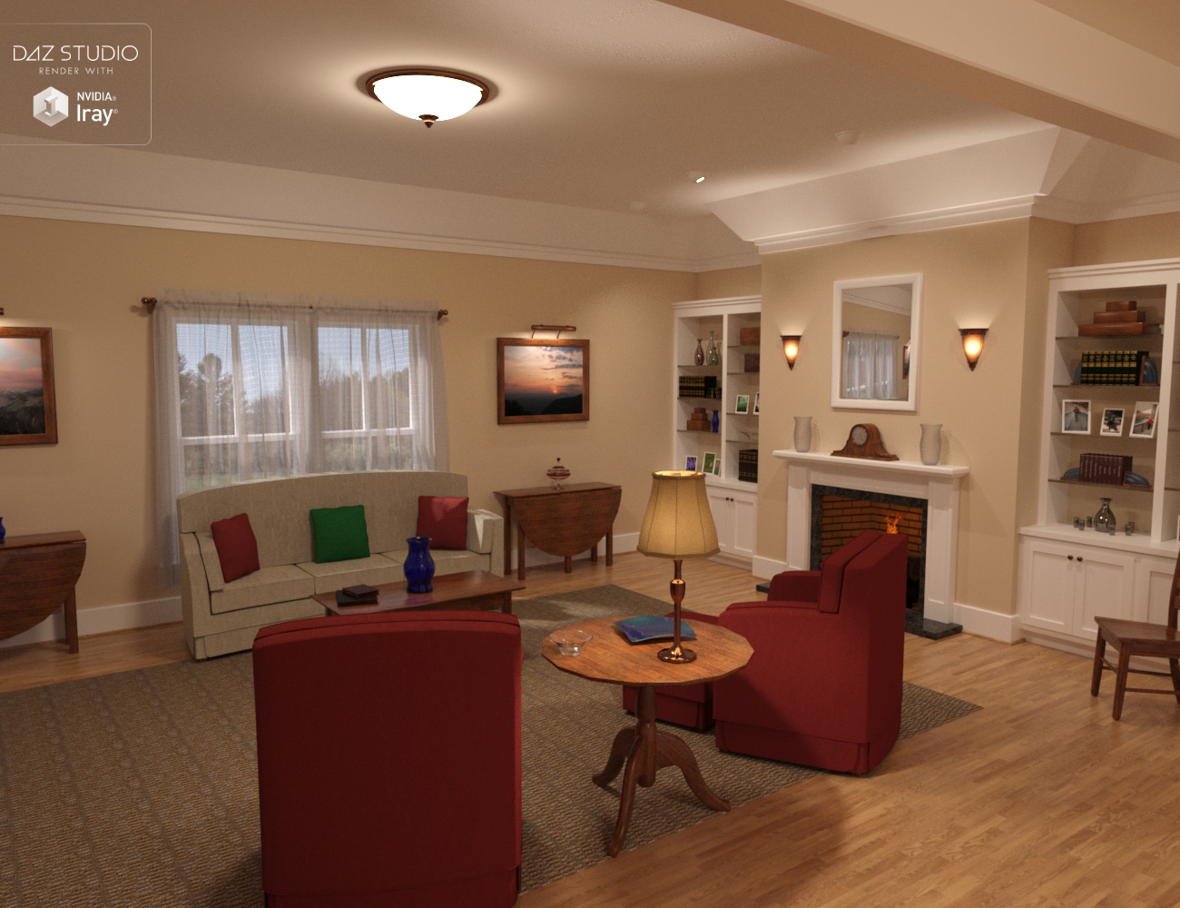 Simple Living - Living Room | Daz 3D