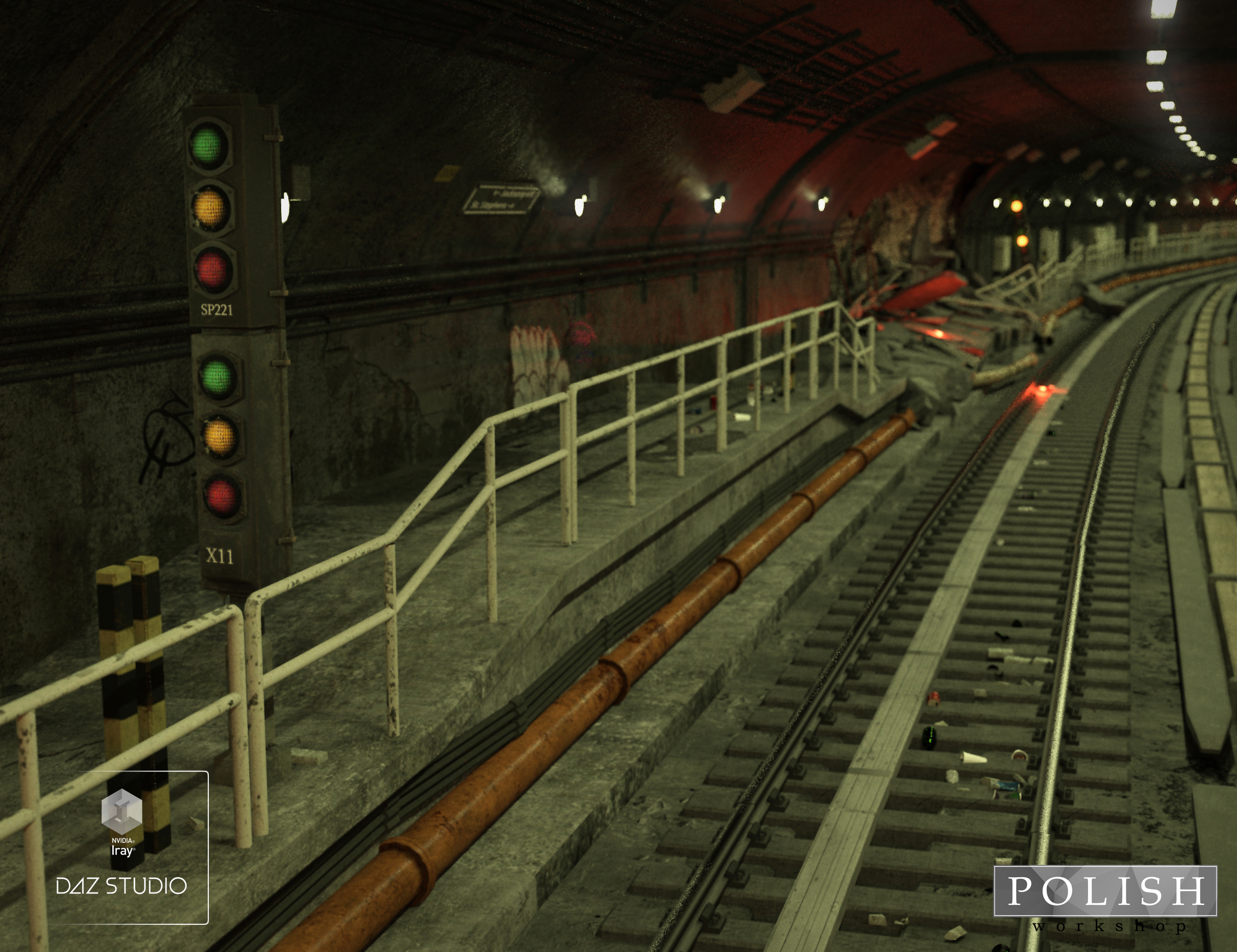 Ruined Subway Tunnel | Daz 3D
