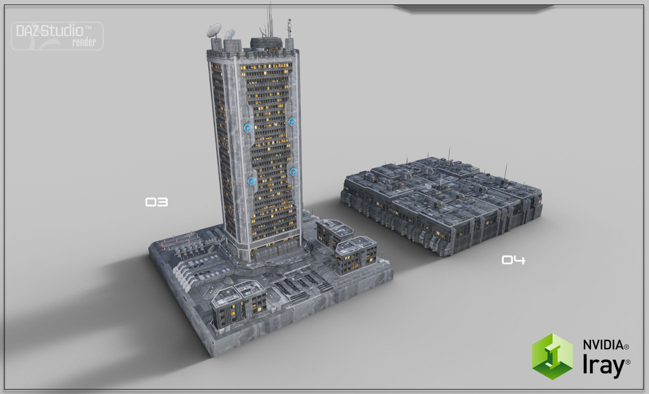 Future Cityscape Density Blocks | Daz 3D