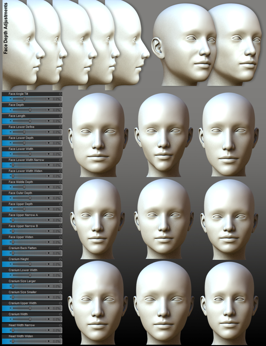 200 Plus - Head & Face Morphs for Genesis 3 Female(s) | Daz 3D