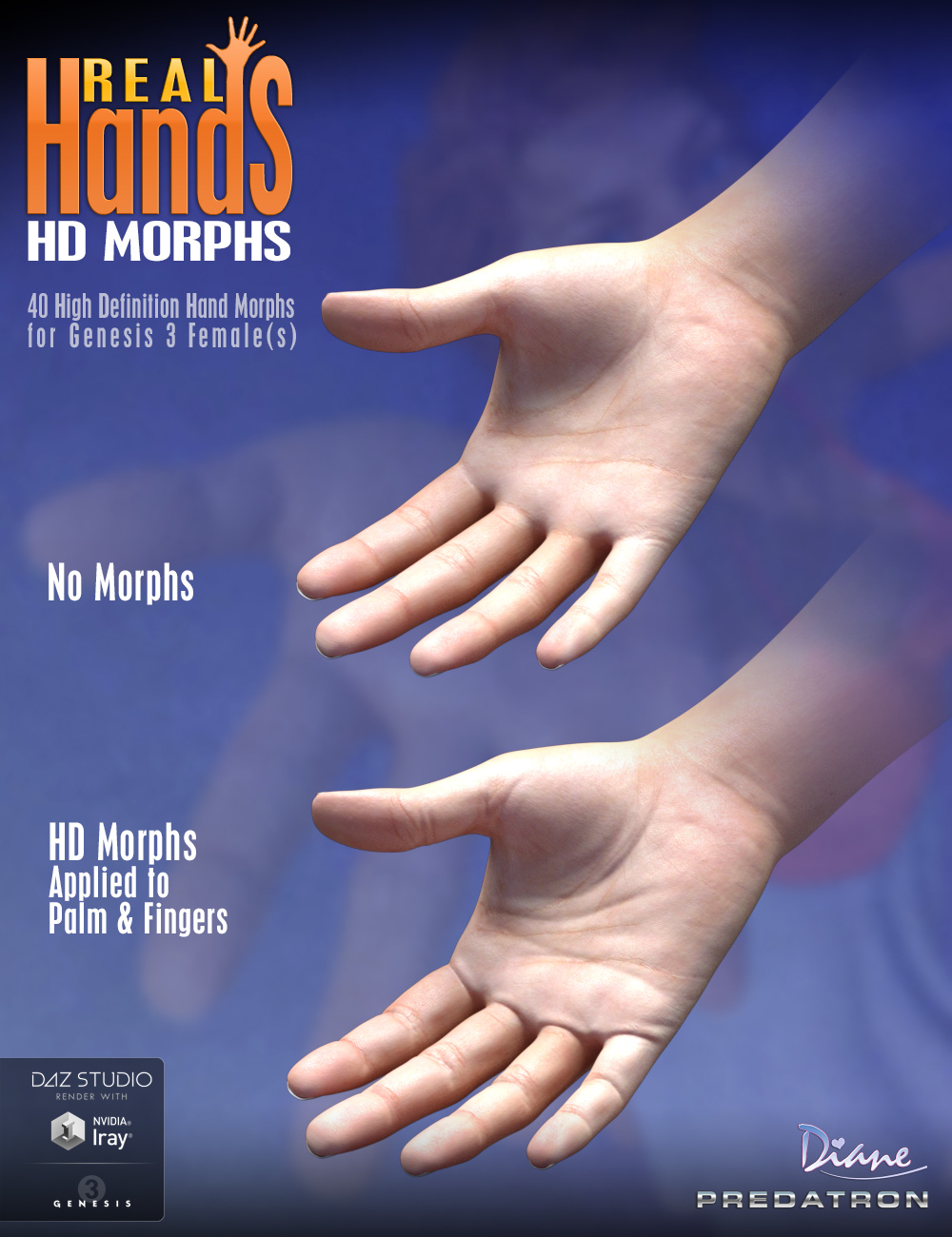 Real Hands HD for Genesis 3 Female(s) | Daz 3D