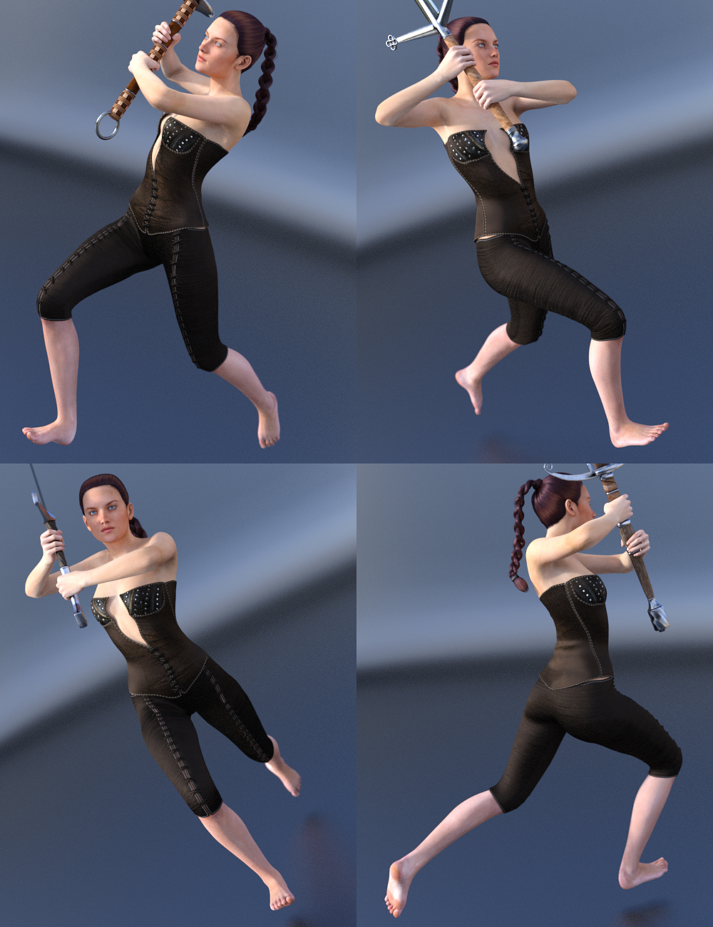 Battle Cry Poses for Zweihanders | Daz 3D